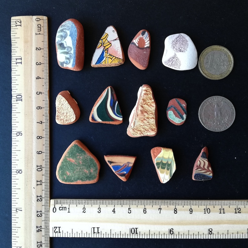 Sea Ceramic Pottery Shards Set 12 Collectible Sea Genuine - Etsy