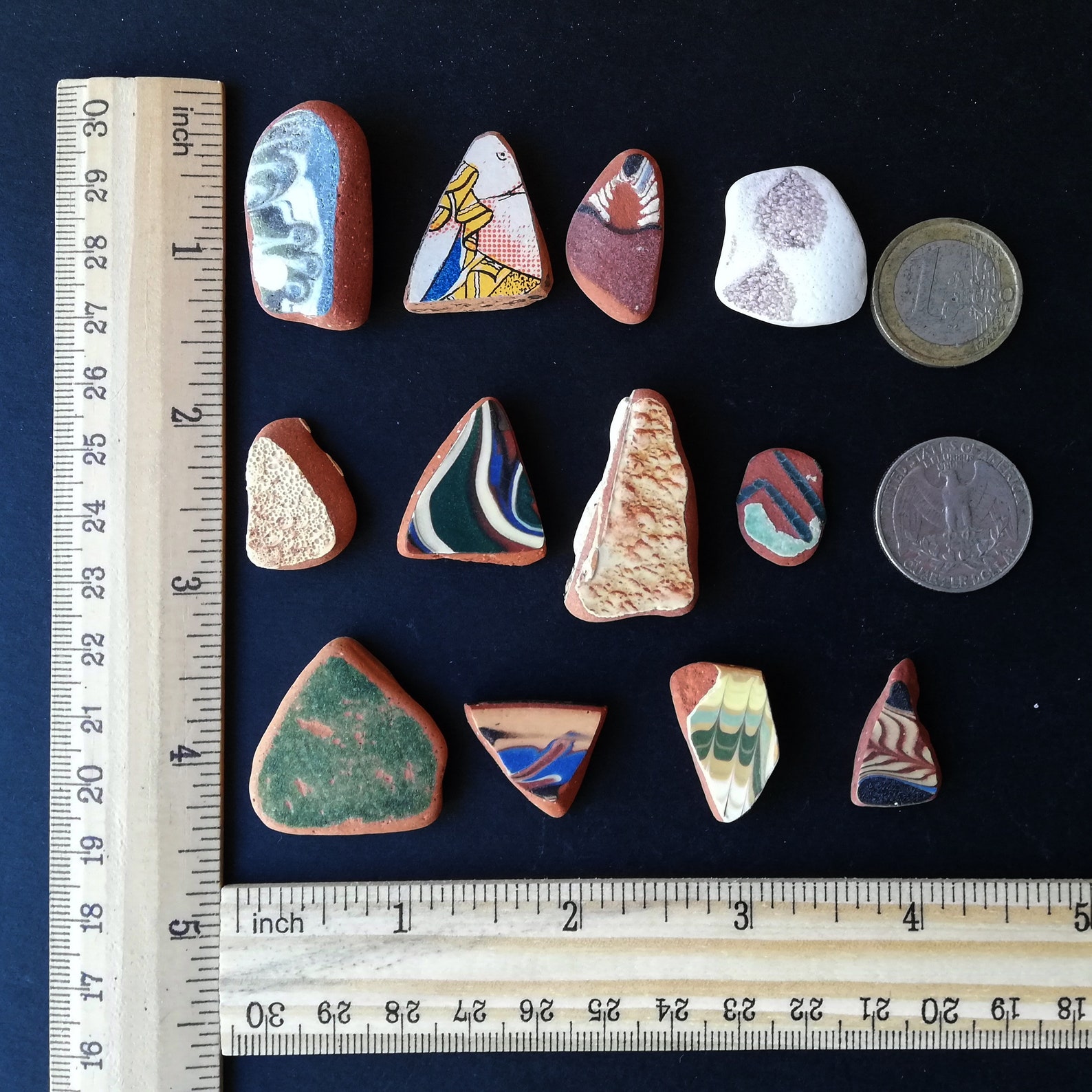 Sea Ceramic Pottery Shards Set 12 Collectible Sea Genuine - Etsy