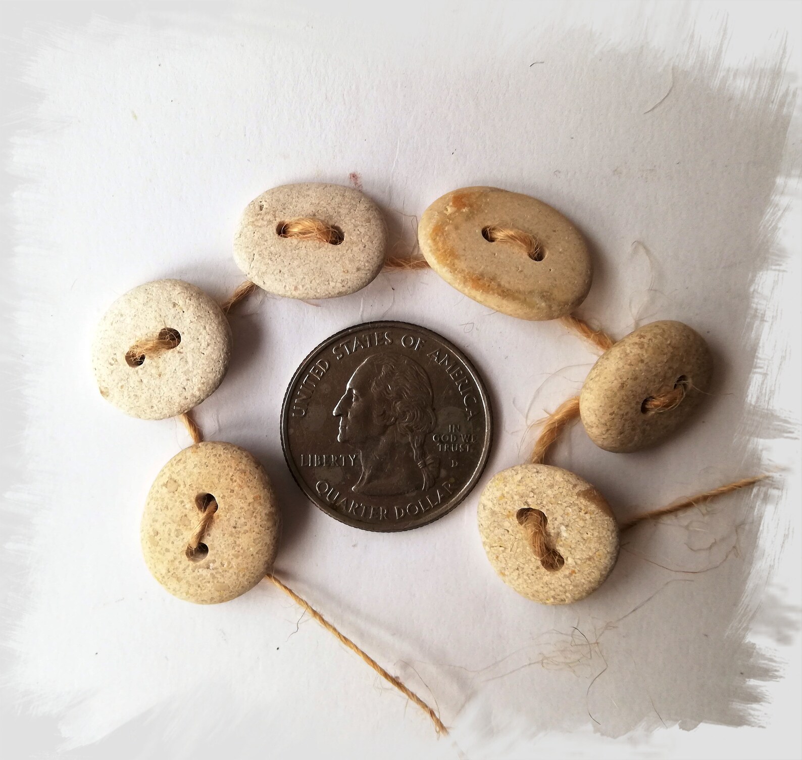 Natural Stone Buttons Lot 3-15 Pieces Double Drilled Flat Sea - Etsy