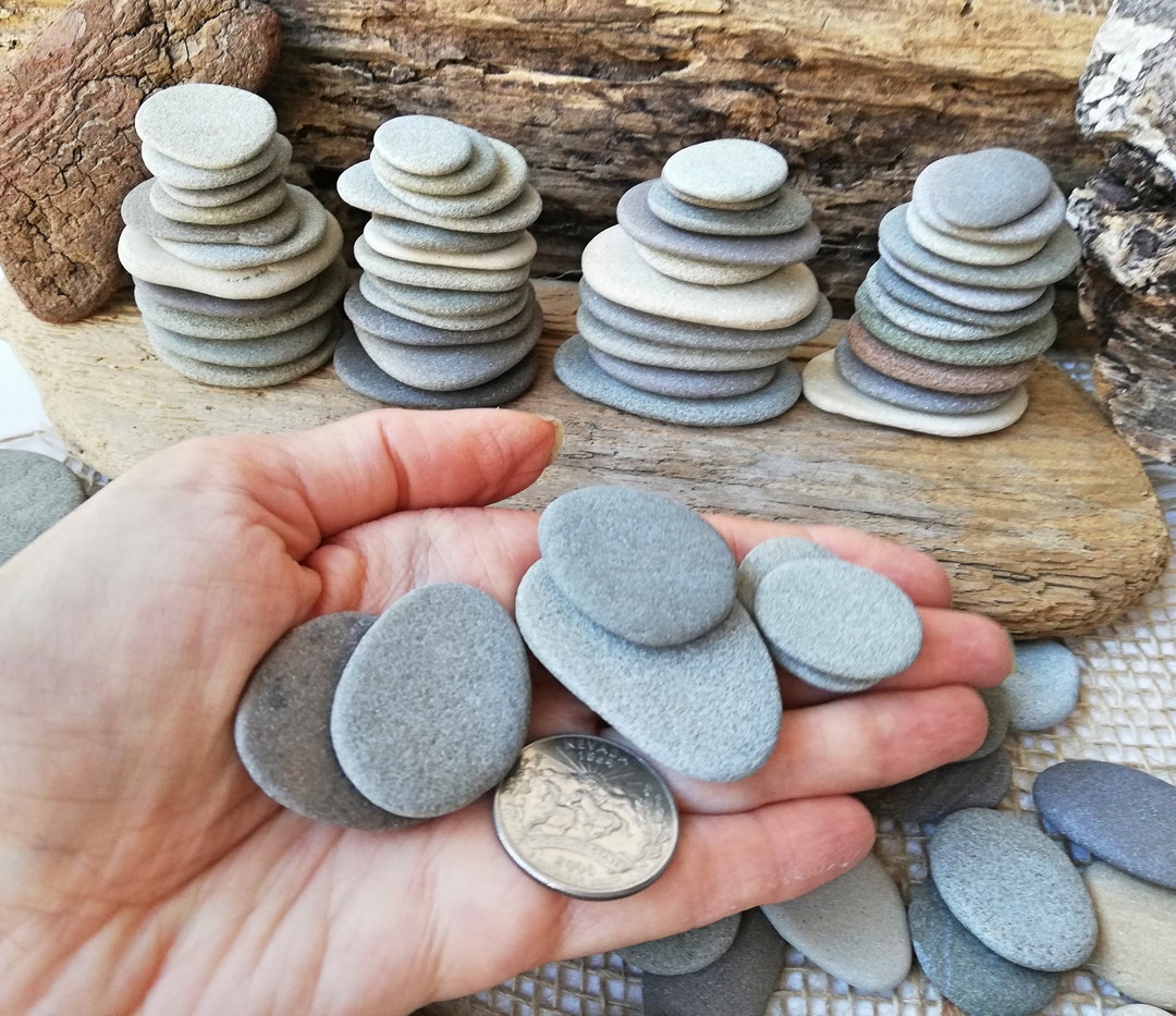 Beach Stones Lot 30-90 Set Sea Pebbles Craft Natural Flat Sea Grey ...