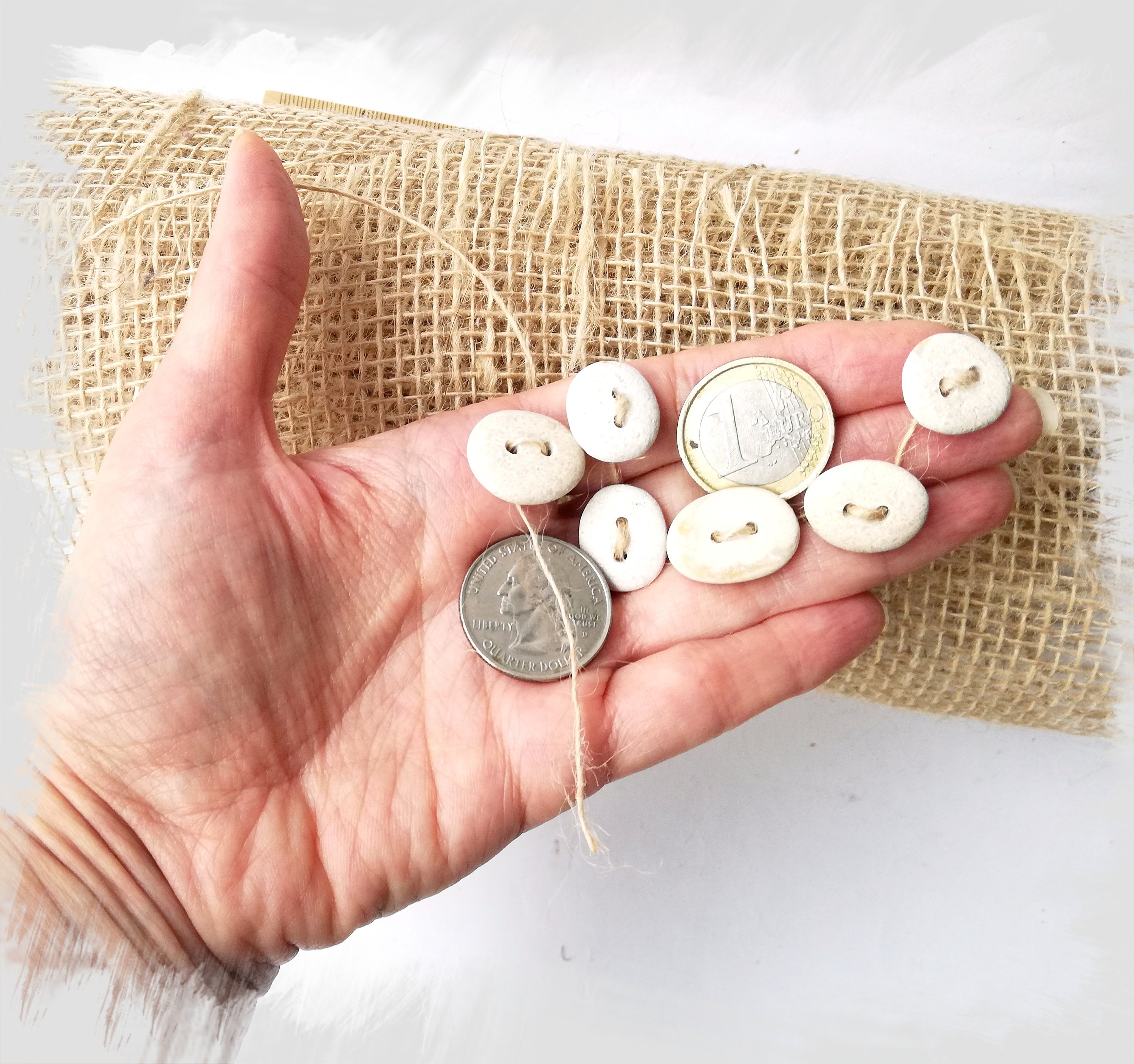 Natural Stone Buttons Lot 3-15 Pieces Double Drilled Flat Sea - Etsy
