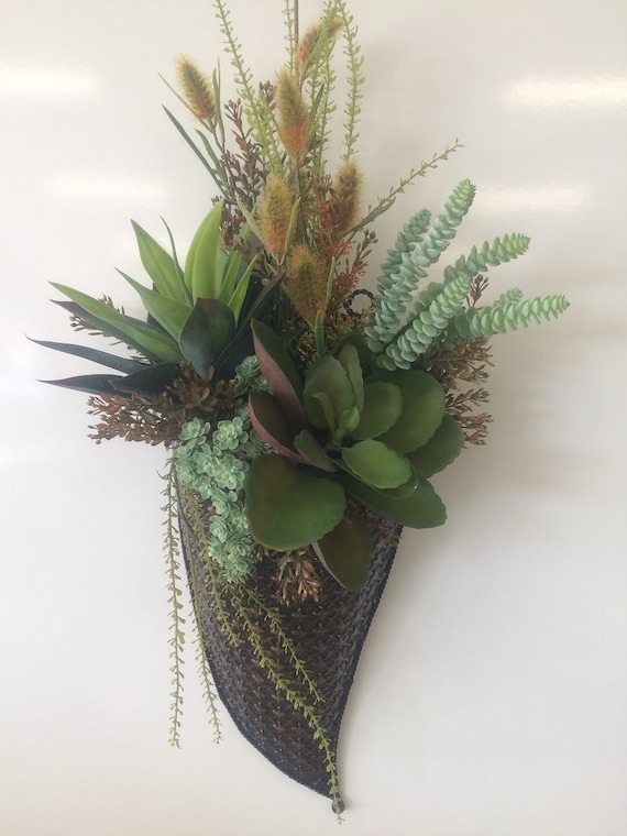 Artificial Succulent Metal Wall Arrangement - Etsy