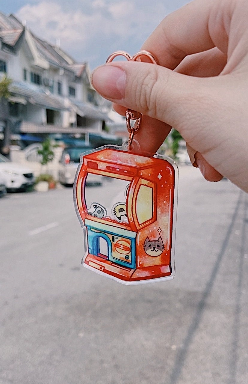Neko Gachapon Double-sided Shaking Keychain - Etsy