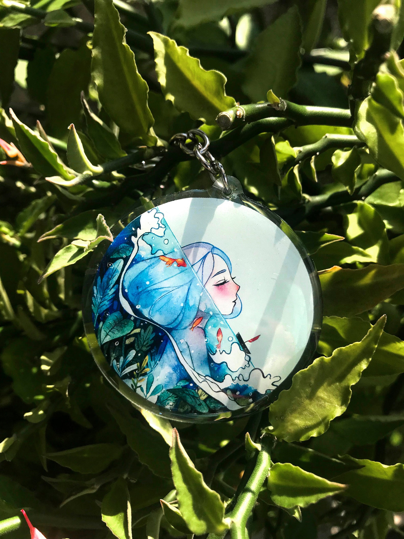 Under the Sea Watercolor Crystal Acrylic Keychain - Etsy