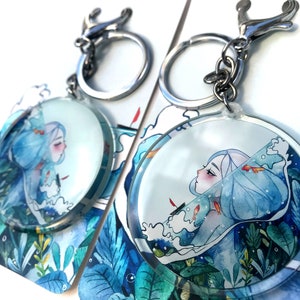 Under the Sea Watercolor Crystal Acrylic Keychain - Etsy
