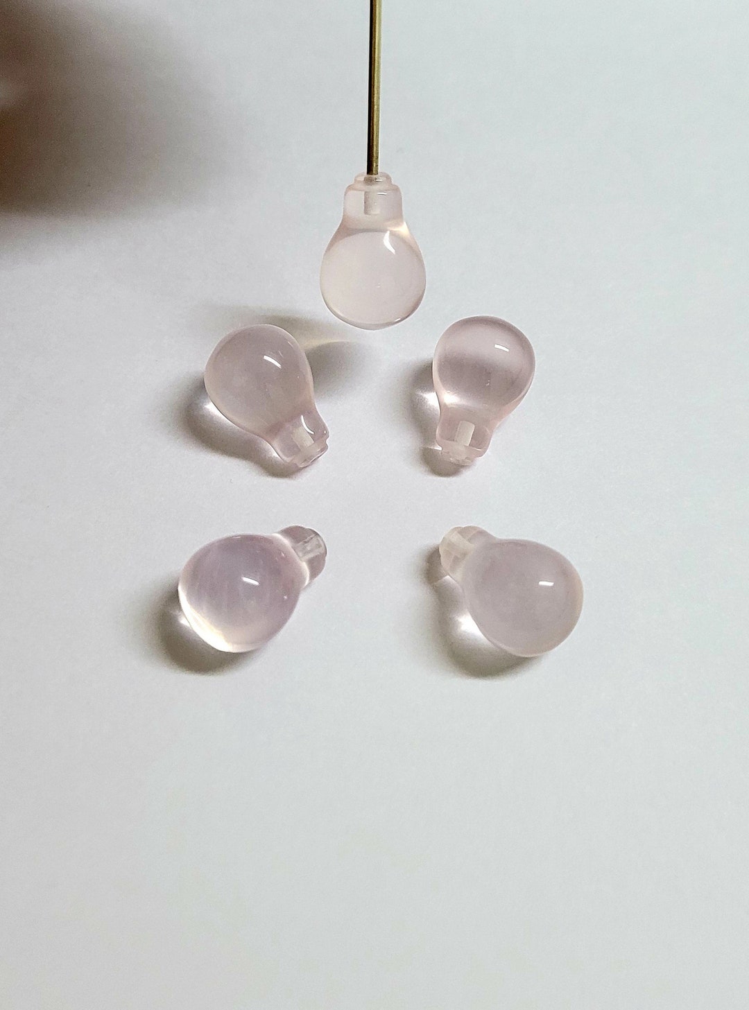 One Pair Rose Quartz Lamp, Rose Quartz Dew Drop, Rose Quartz Drop ...