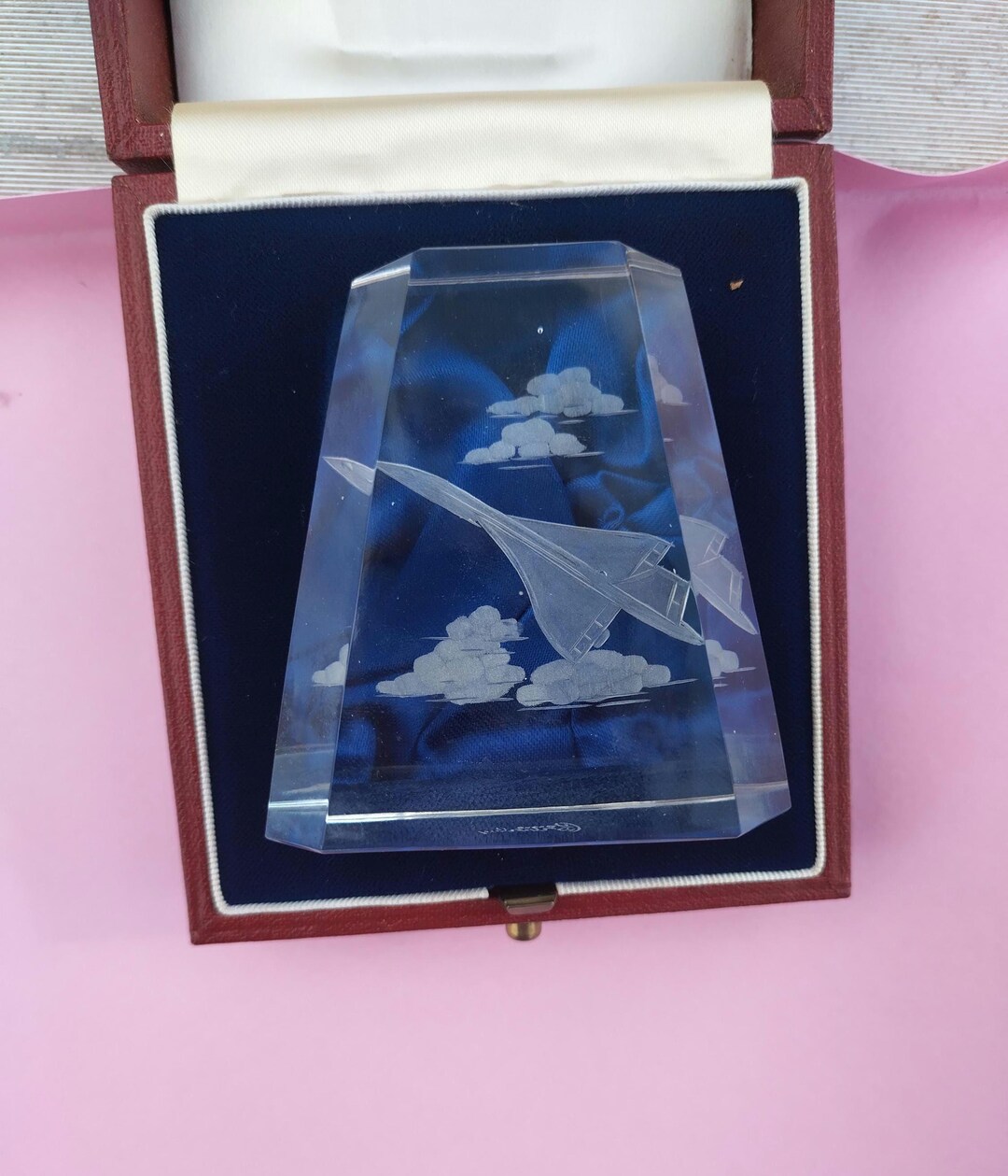 Concorde Asprey London Home Decoration Vintage Airplane Etched Glass - Etsy