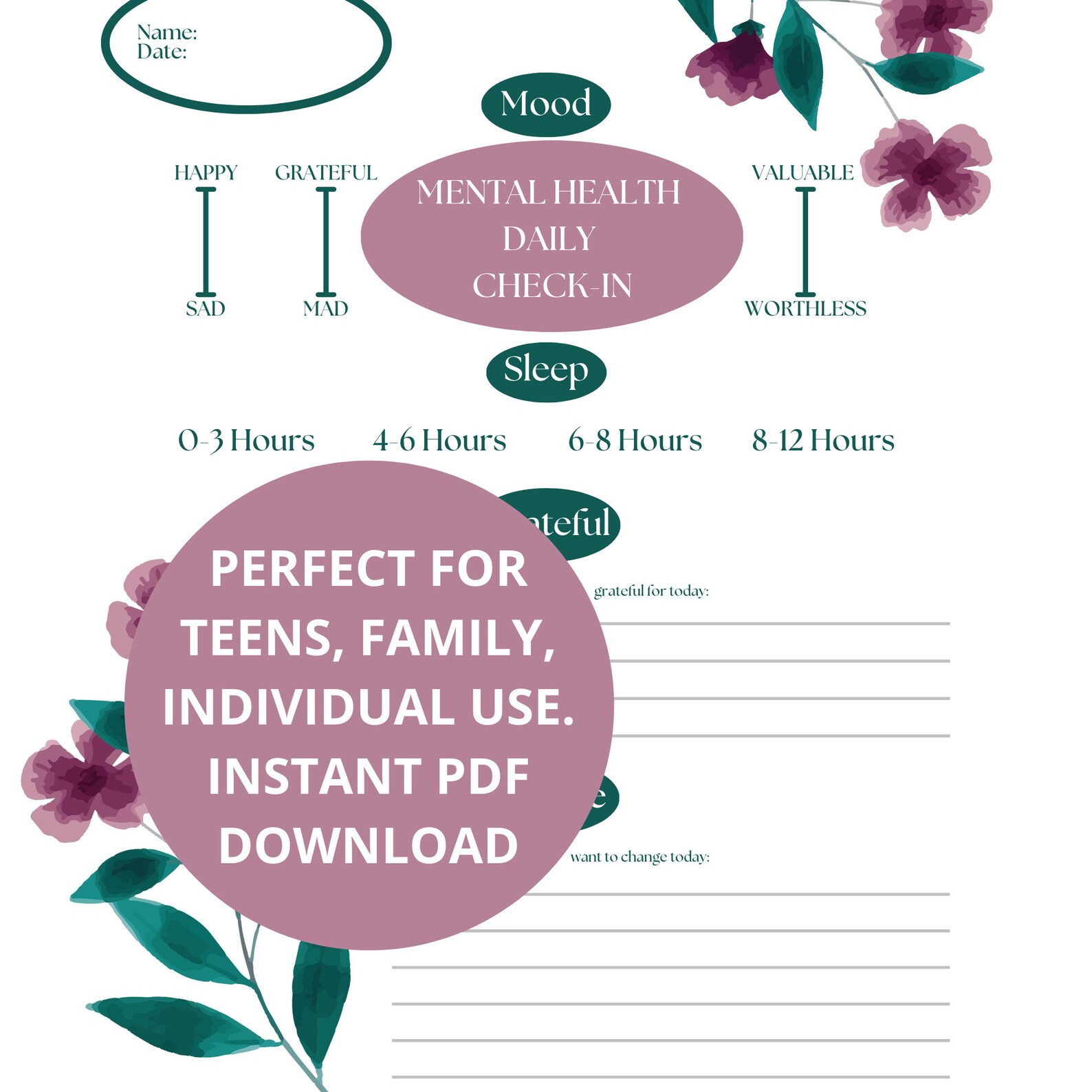 Daily Mental Health Check In - Etsy