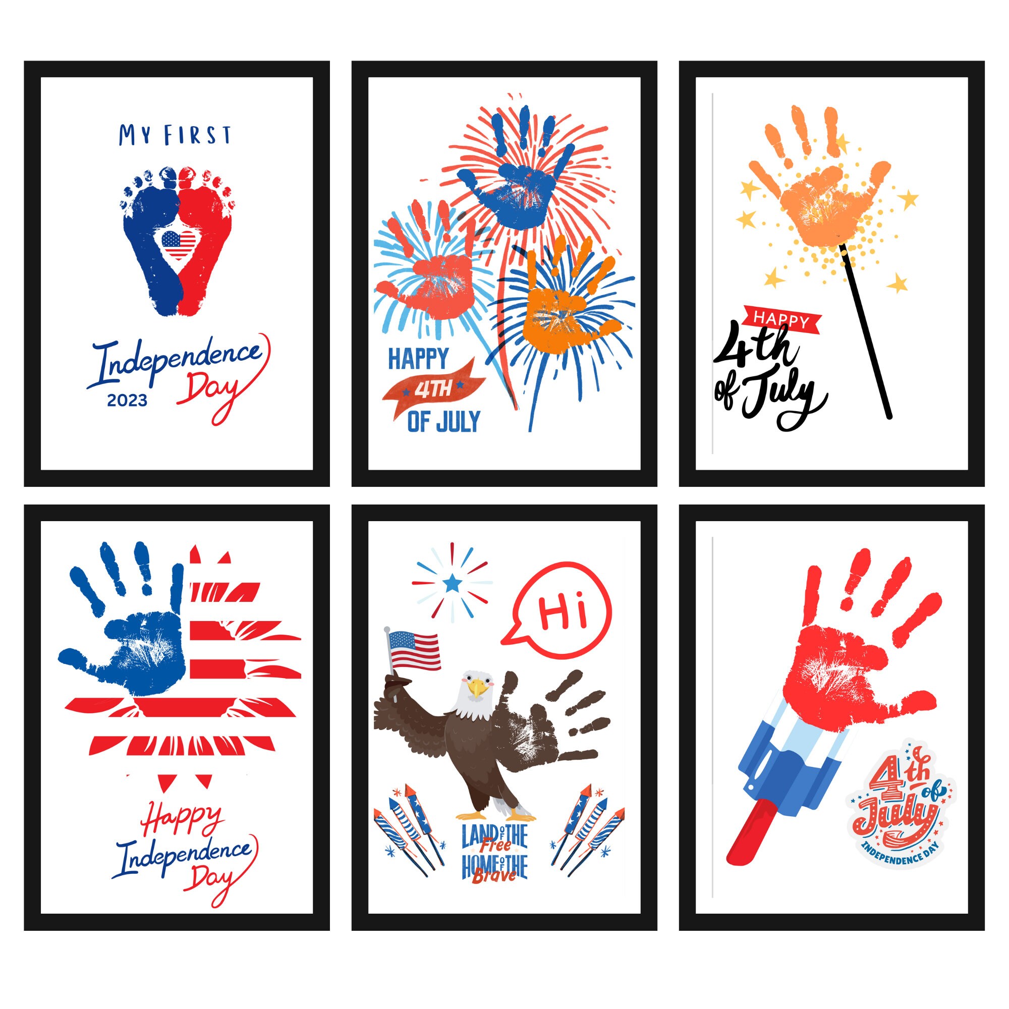 Set of 20 - 4th of July Handprint Art, Activity, Coloring Pages ...