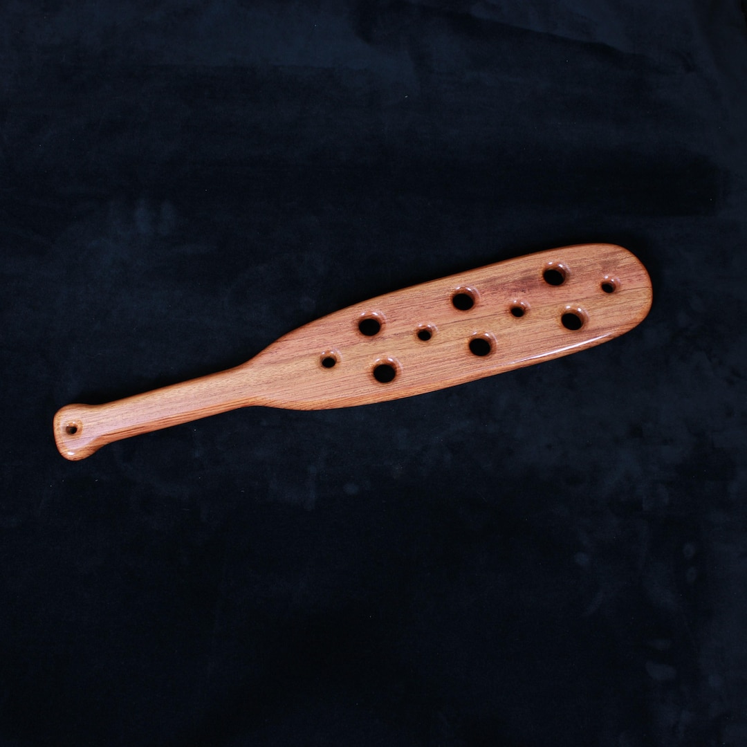Bubinga Holey Beaver Tail Spanking Paddle Large BDSM Discipline Exotic ...