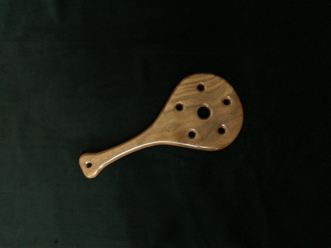 Walnut Holey Pong Spanking Paddle | BDSM Discipline Exotic Wooden ...