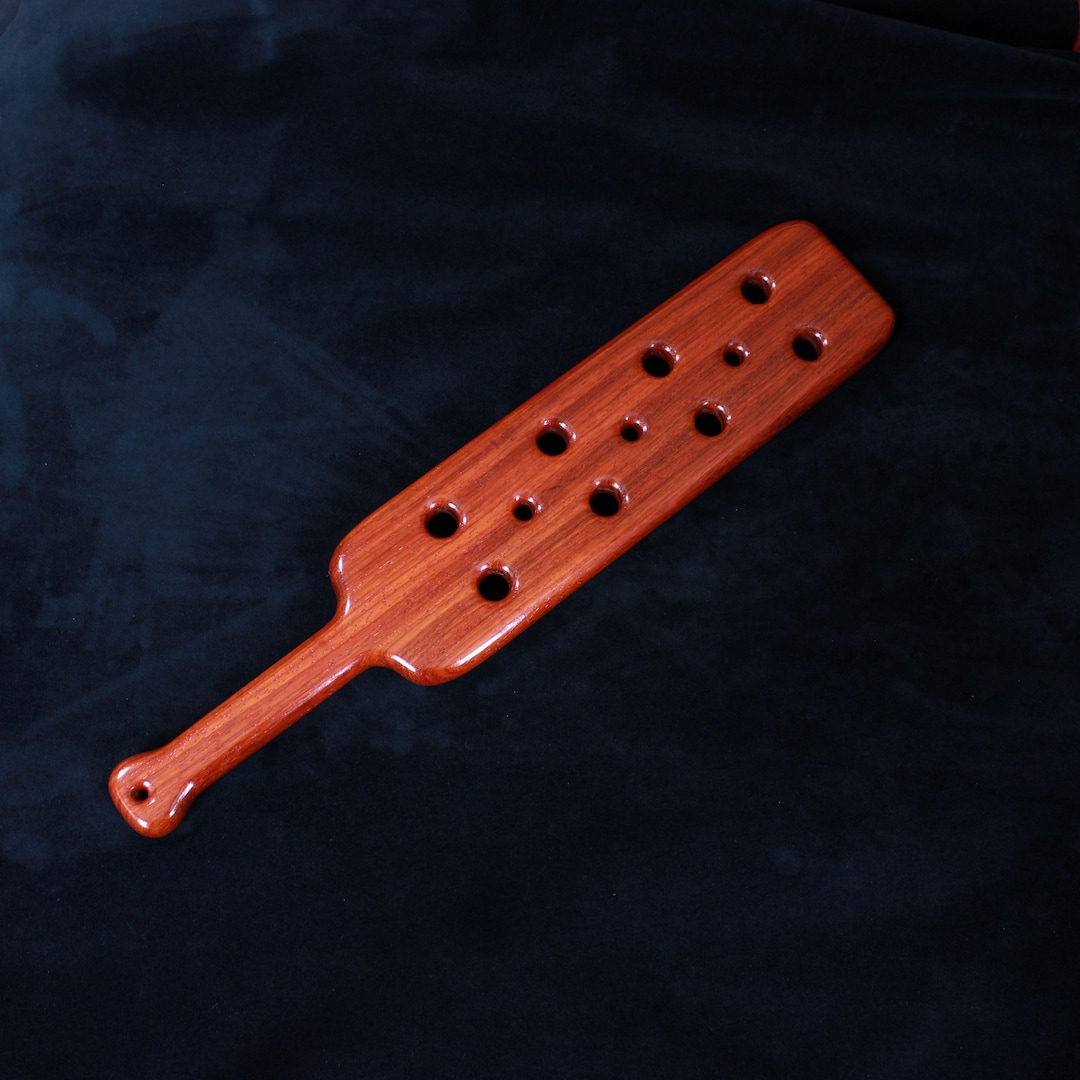Red Padauk Holey School Spanking Paddle | Large BDSM Discipline Wooden ...