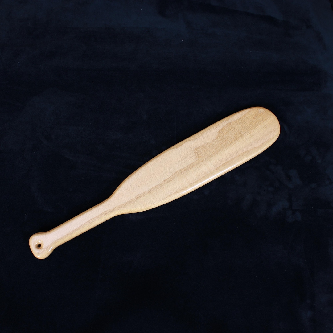 Curly Red Oak Beaver Tail Spanking Paddle | Large BDSM Discipline ...