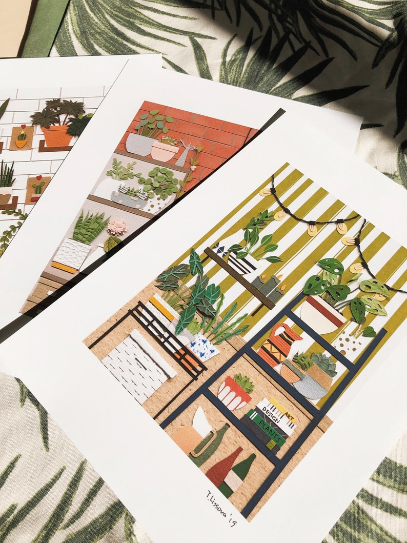 PRINTED POSTER Terrarium Librarian Botanical Print / | Etsy