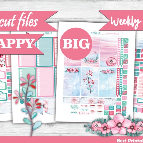 Floral Planner Stickers Kit PRINTABLE Big Happy Planner - Etsy