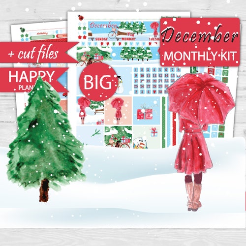 Printable December Monthly Kit Big Happy Planner December - Etsy