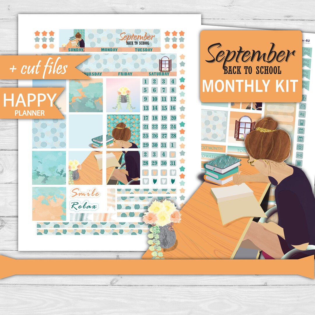 SEPTEMBER Monthly View Happy Planner Kit Classic Happy - Etsy