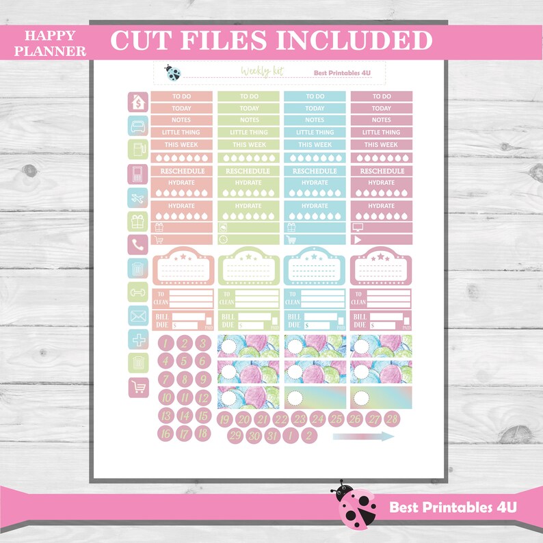 Classic Happy Planner Stickers Weekly Planner Stickers - Etsy