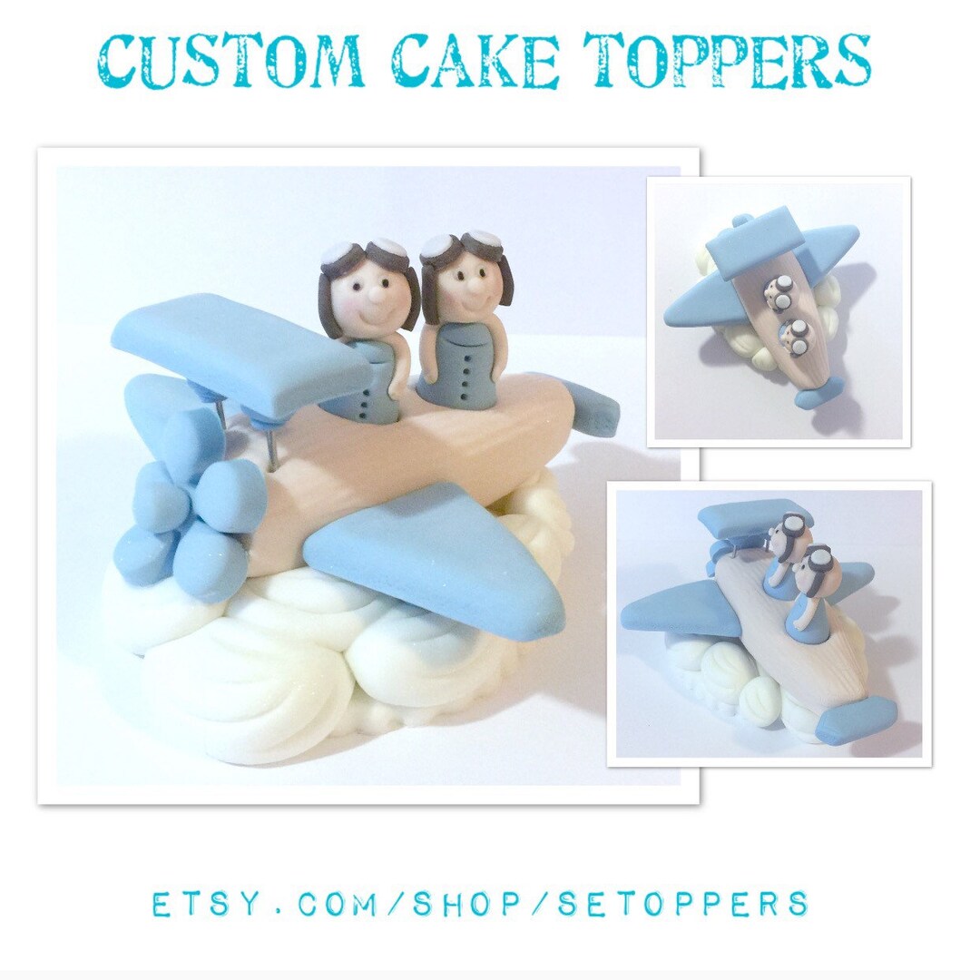 Fondant Plane , Plane Cake Topper, Plane, Baby Shower, Fondant, Cake ...