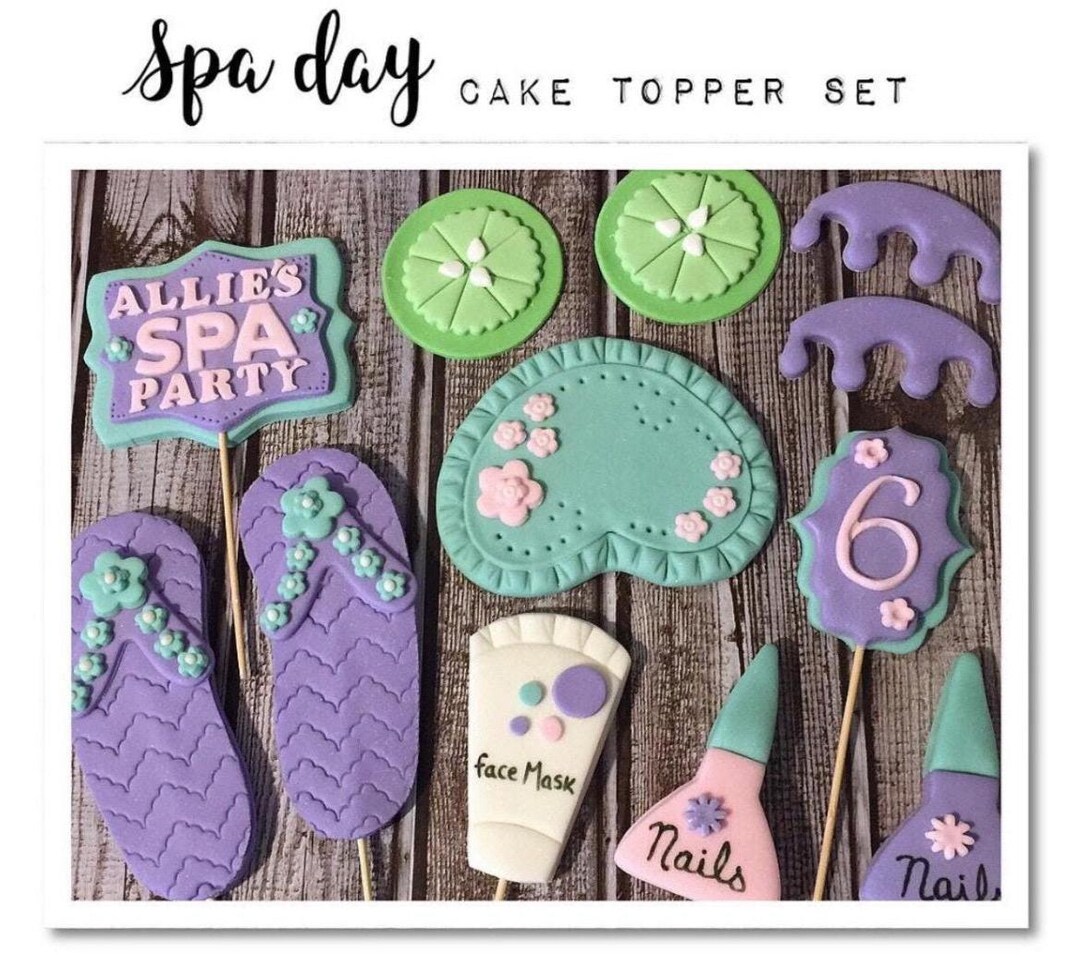Fondant Spa Day Cake Toppers: Girls Birthday Party Decorations - Etsy