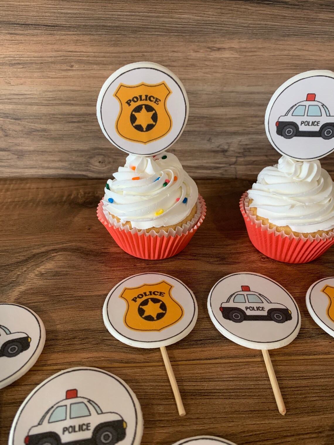 Police cupcake topper custom cake topper fondant cake | Etsy