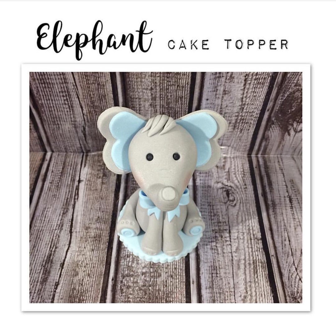 Elephant Cake Topper , Elephant Fondant, Birthday, Fondant, Cake ...
