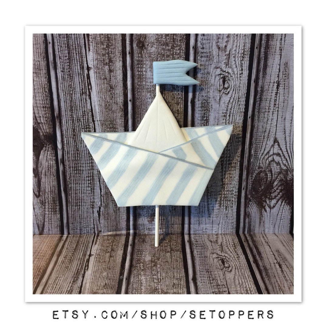Paper Boat Cake Topper, Custom Cake Topper, Cupcake Topper, Fondant ...