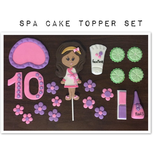 Fondant Spa Day Cake Topper Birthday Cake Topper Spa - Etsy