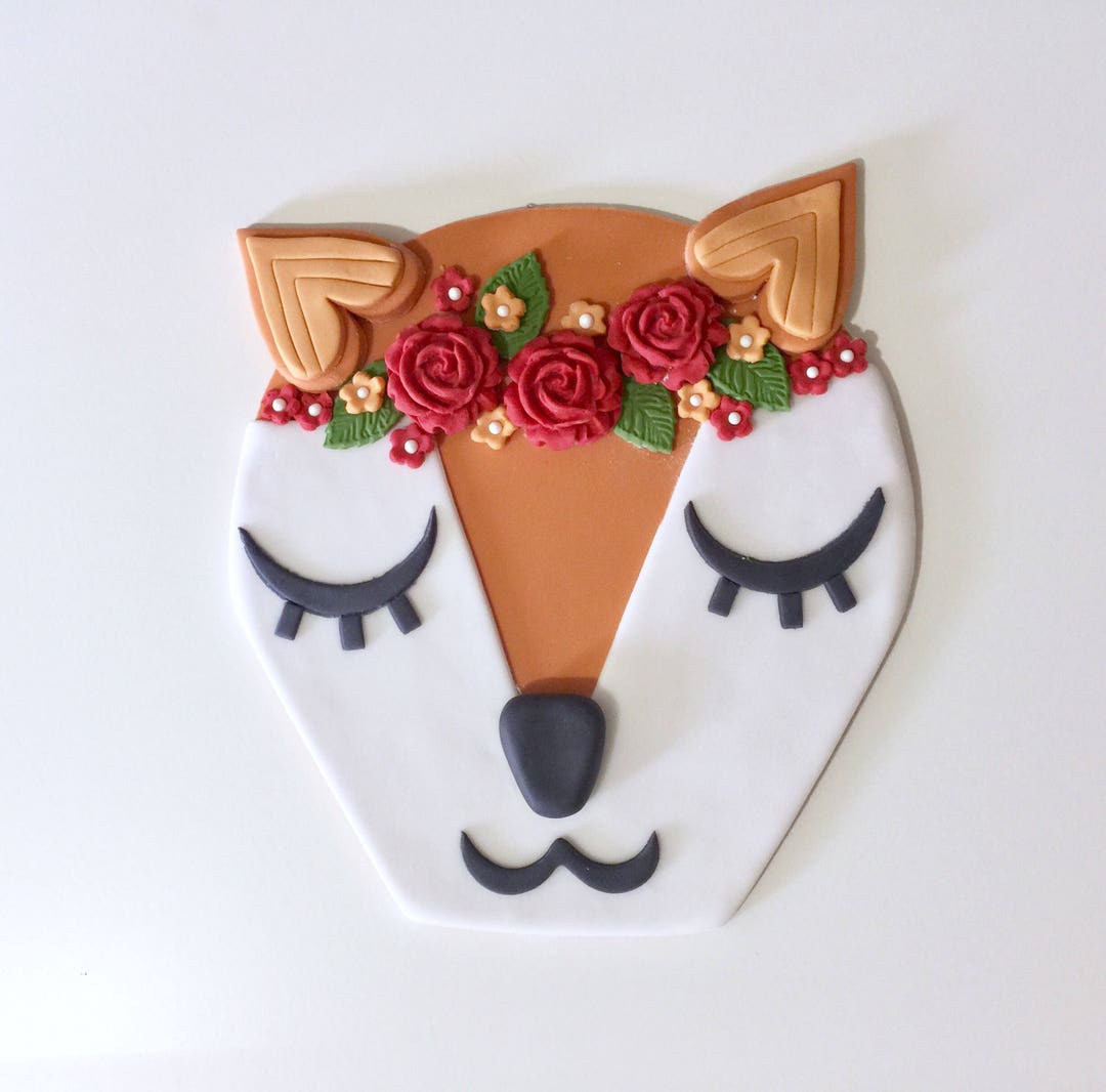 Fox, Fondant, Fox Cake Topper, Cupcake Topper, Woodland Cake, Fondant ...