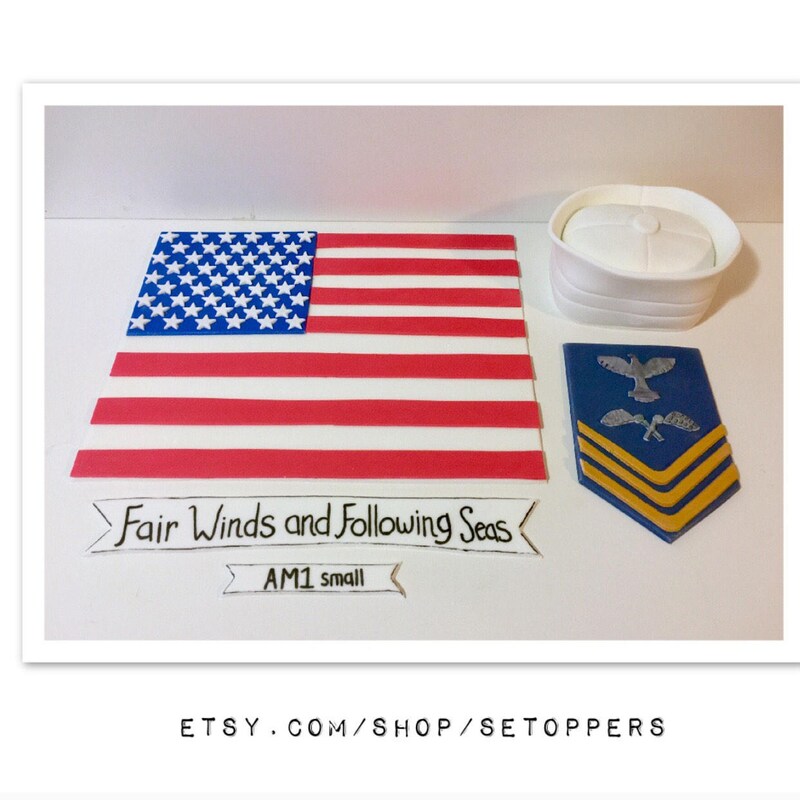 Navy Cake Topper - Etsy