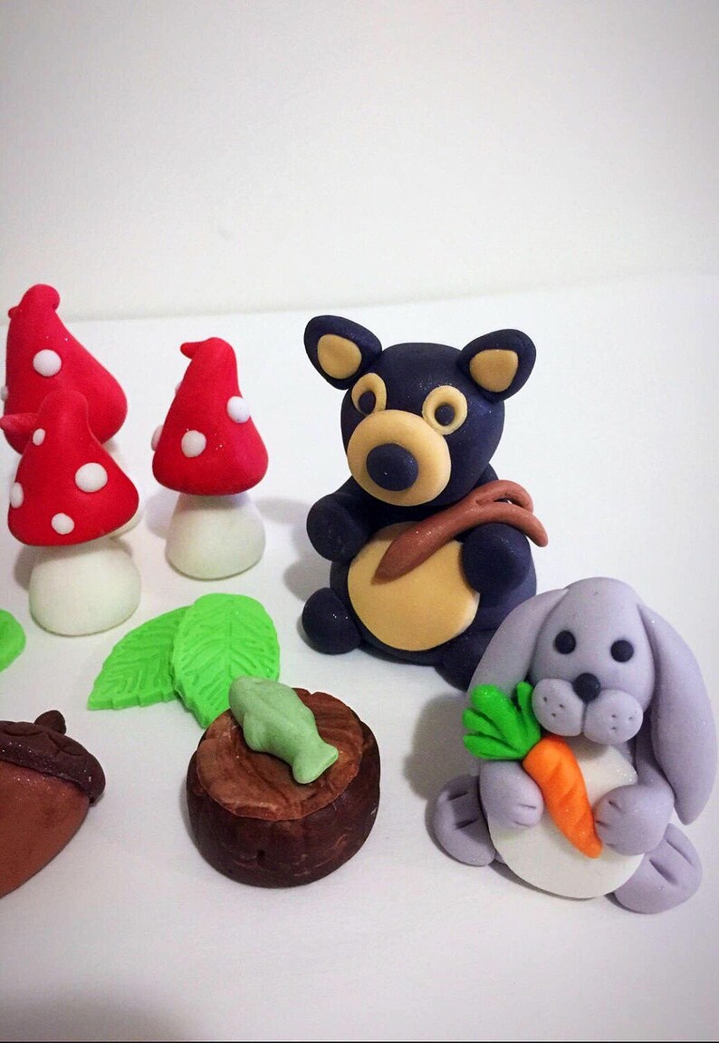 Woodland cake toppers custom fondant fondant toppers | Etsy