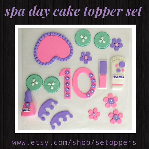 Spa Cake Topper Spa Themed Fondant Cake Topper Birthday - Etsy
