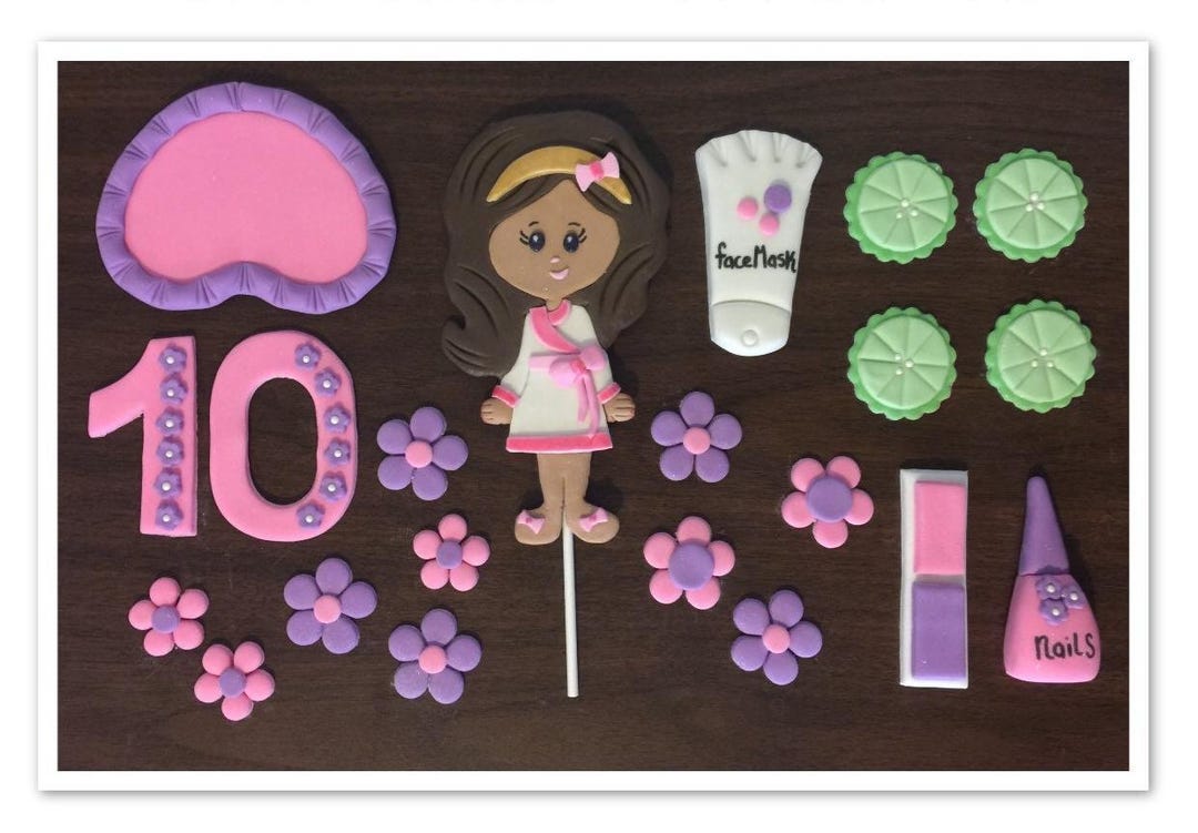 Fondant Cupcake Toppers, Spa Birthday, Spa Day, Spa, Cake Topper ...
