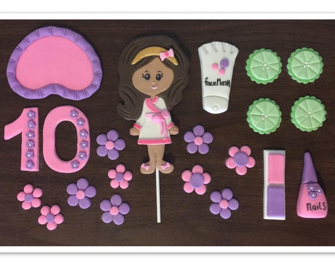 Fondant Cupcake Toppers, Spa Birthday, Spa Day, Spa, Cake Topper ...