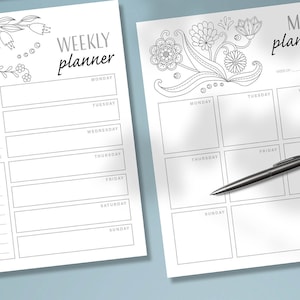 Printable Coloring Planner Pages - Instant Download Only - Etsy
