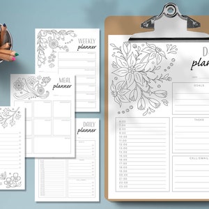 Printable Coloring Planner Pages Instant Download only | Etsy