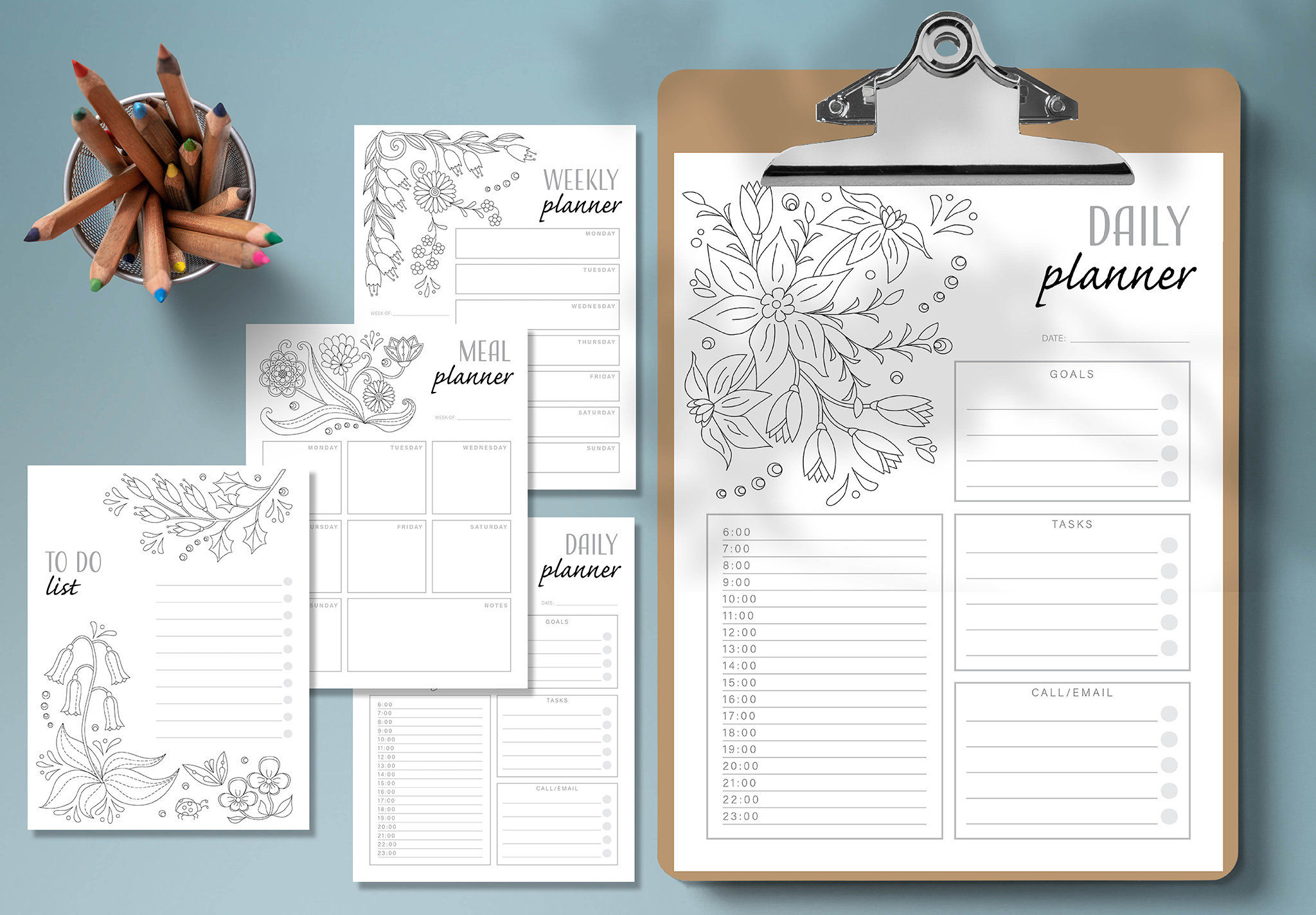 Printable Coloring Planner Pages - Instant Download Only - Etsy