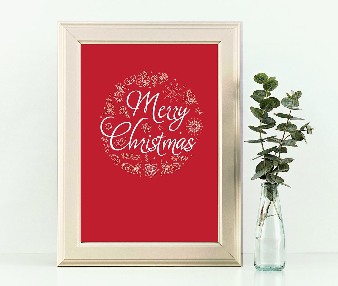 Merry Christmas. Hand Drawn Illustration for Greeting Card or Poster ...