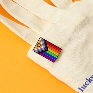 Progress Pride Flag Hand Enameled Pin - Etsy