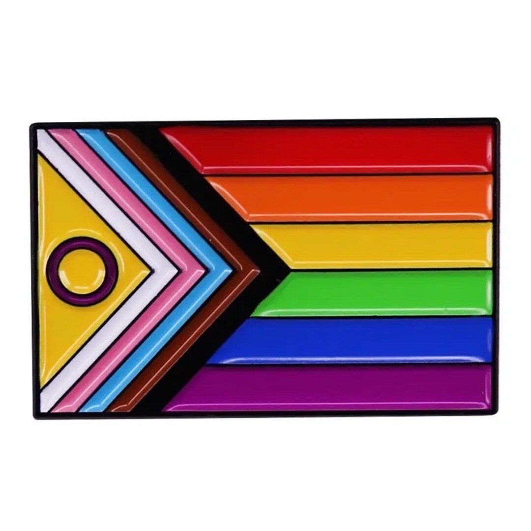 Progress Pride Flag Hand Enameled Pin - Etsy