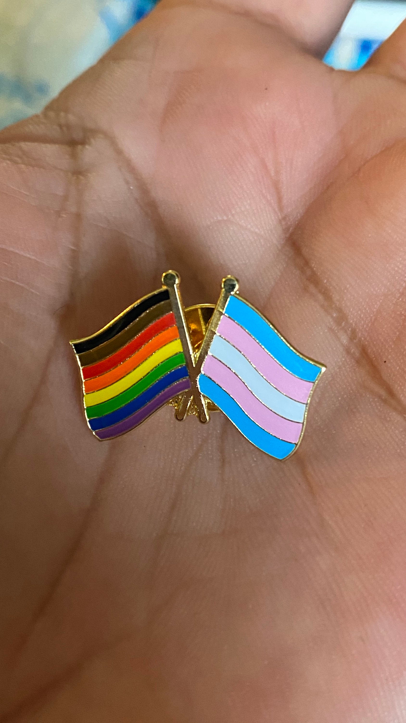 Double Flag: philly More Color More Trans Pride Flag Lapel - Etsy