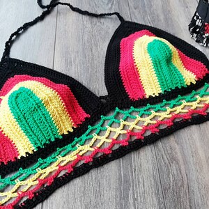 Rasta Crochet Crop Top: Jamaican Reggae Festival Clothing - Etsy