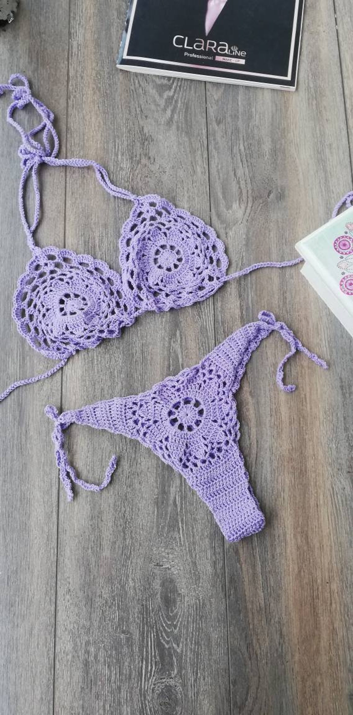 Nudist Bikini Gift for Wife Sexy Bikini Crochet Bikini See Through ...
