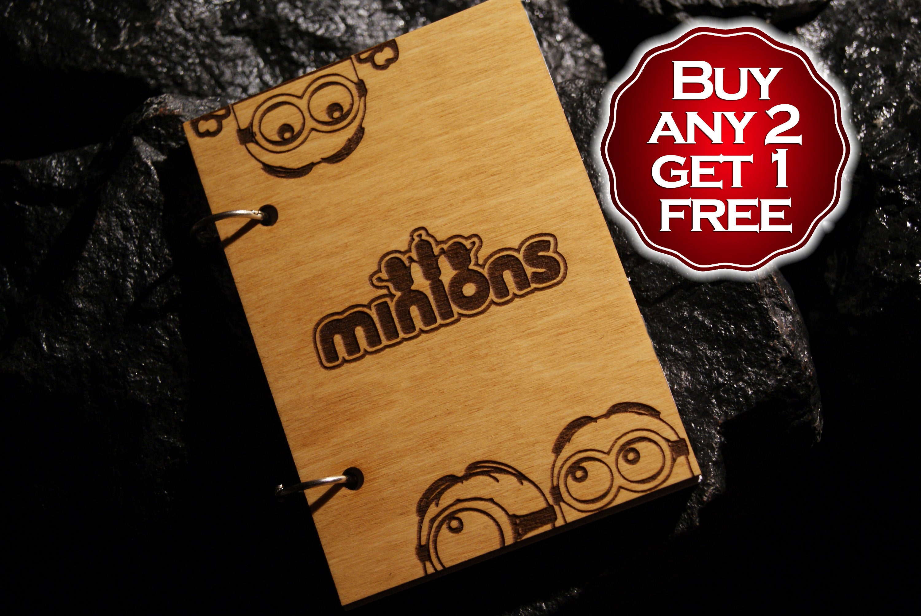 Minions Despicable Me wooden notebook / Minions notebook / | Etsy