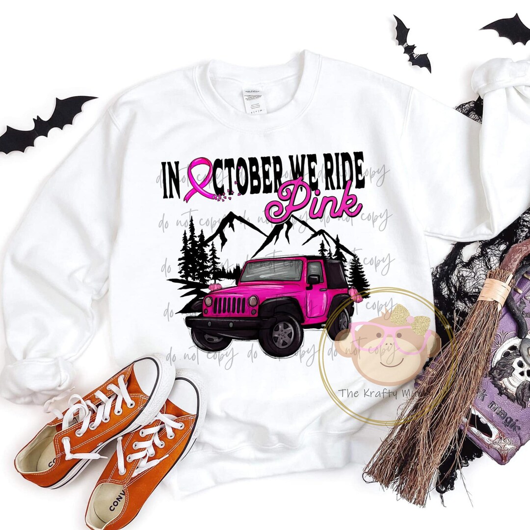 Pink Jeep Shirt, Breast Cancer Awareness Shirt, Breast Cancer Survivor ...