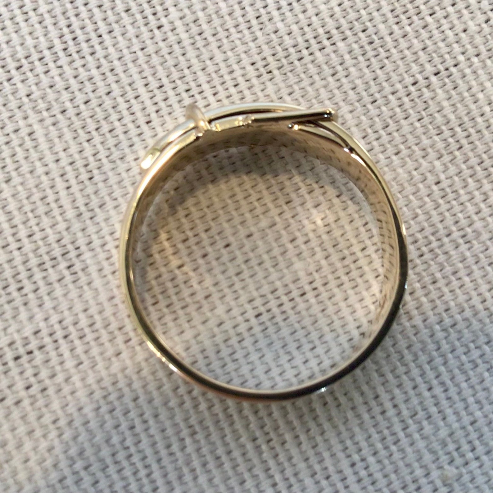 Belt Buckle Ring 14k Solid Gold | Etsy