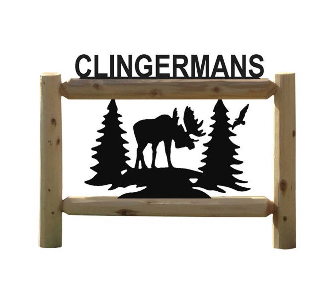 Moose Cedar Log Outdoor Sign - Etsy