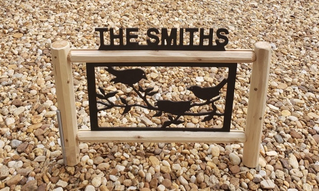 Bird Cedar Log Outdoor Sign - Etsy