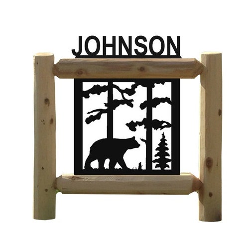 Personalized Deer Cedar Log Outdoor Sign - Etsy