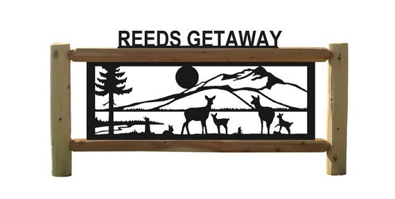Personalized Whitetail Deer Cedar Log Outdoor Sign - Etsy